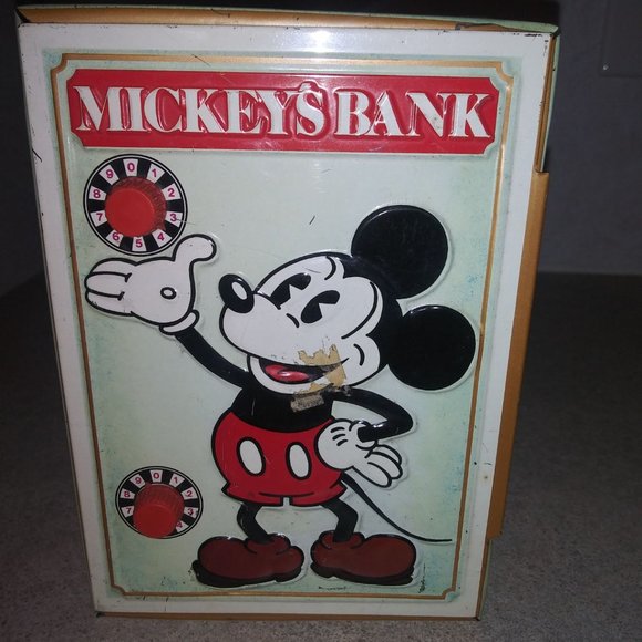 Disney | Toys | Disney Mickey Mouse Metal Coin Bank Safe Tin West ...